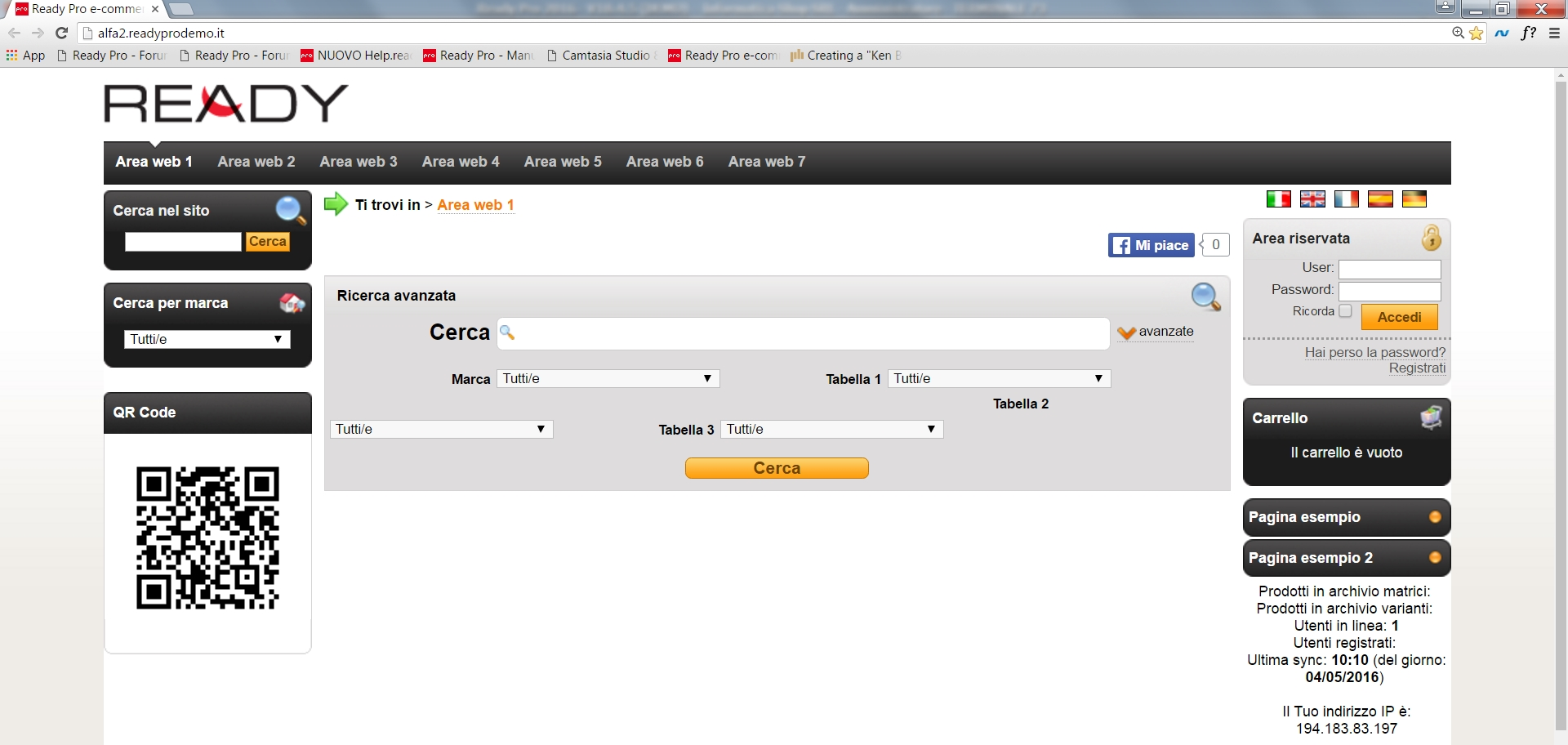 Pubblicare un sito ecommerce Ready Pro su uno spazio DEMO gratuito per ...