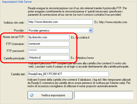Errore FTP Upload file HTML - Ready Pro - Manuale utente