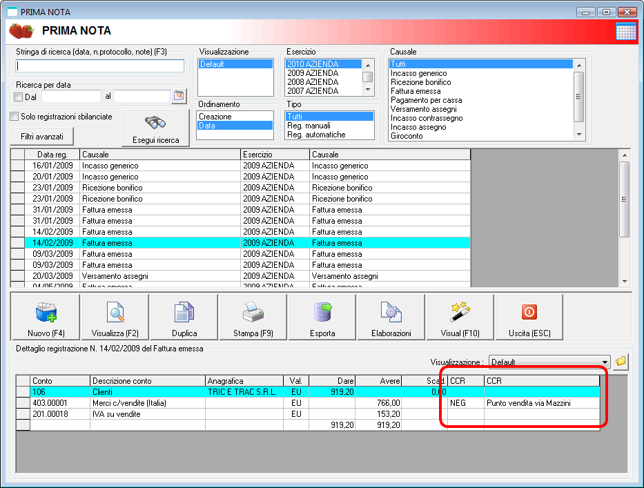 Centri di costo e ricavo - Ready Pro - Manuale utente