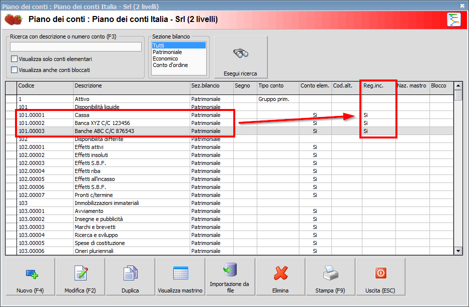 Configurazione dei conti da utilizzare su INCASSI E PAGAMENTI - Ready Pro - Manuale utente