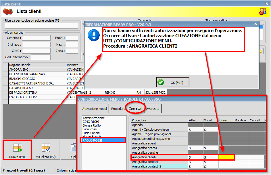 Creare un operatore per un agente di vendita - Ready Pro - Manuale utente