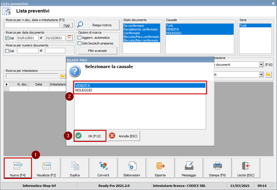 Creare un preventivo - Ready Pro - Manuale utente