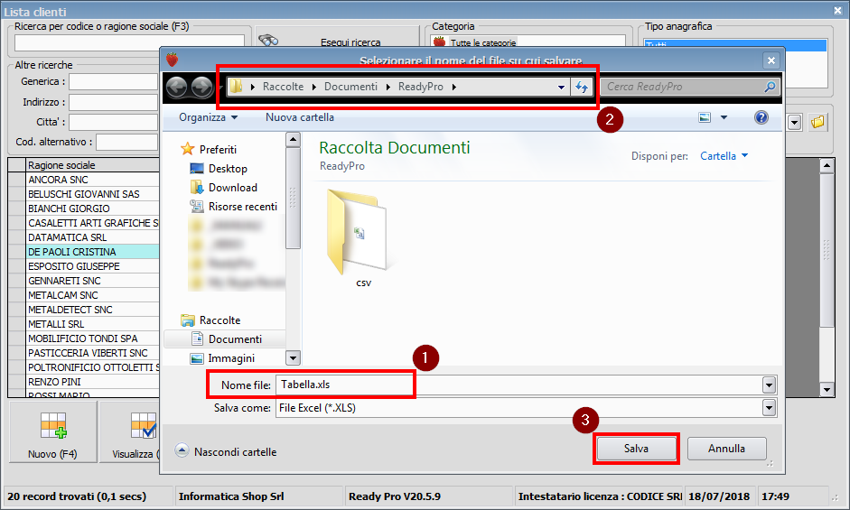 Esportazione dati su file XLS (Excel metodo alternativo) - Ready Pro ...