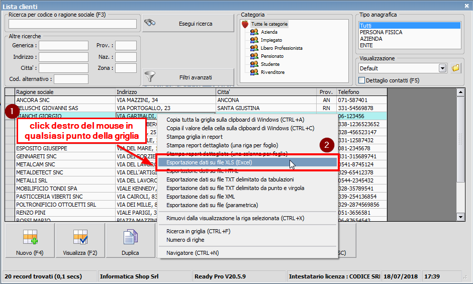 Esportazione dati su file XLS (Excel metodo alternativo) - Ready Pro ...