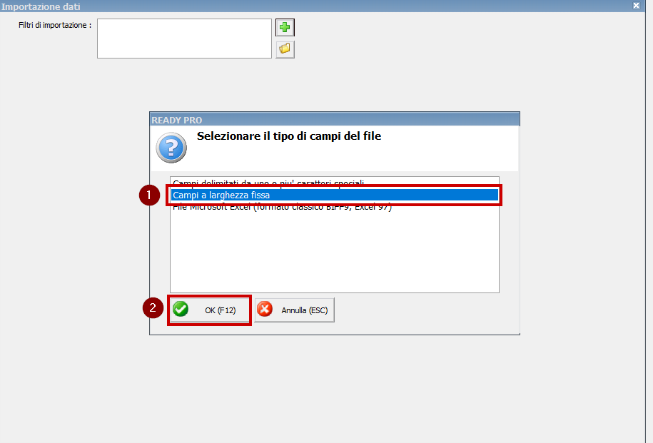 Importazione da file di testo a larghezza fissa - Ready Pro - Manuale ...