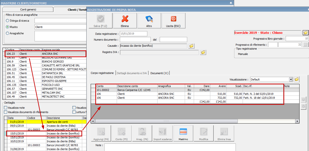 Mastrini clienti e fornitori - Ready Pro - Manuale utente