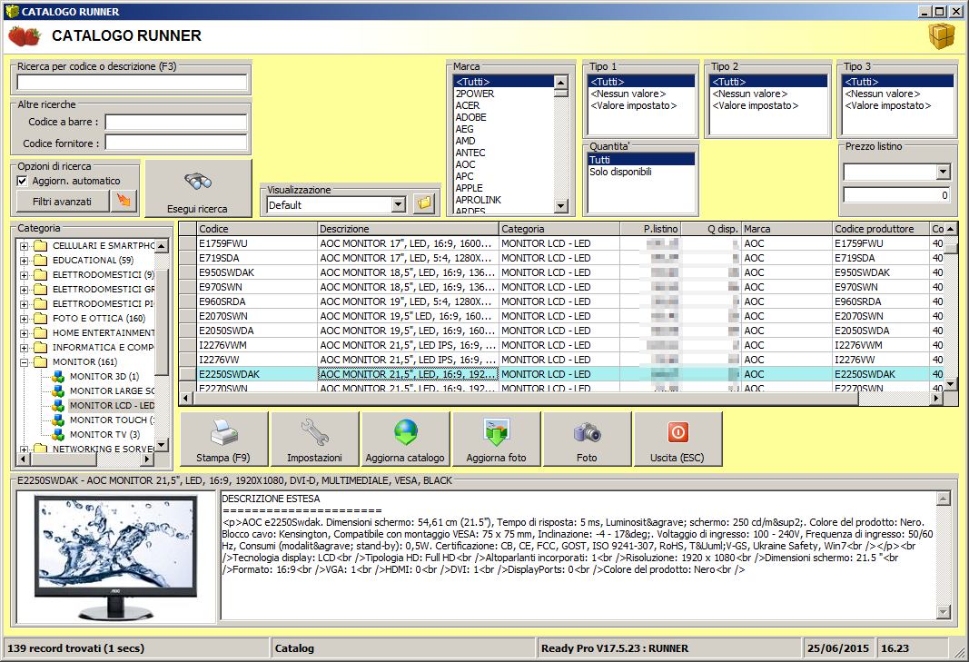 Plugin catalogo RUNNER SPA - Ready Pro - Manuale utente