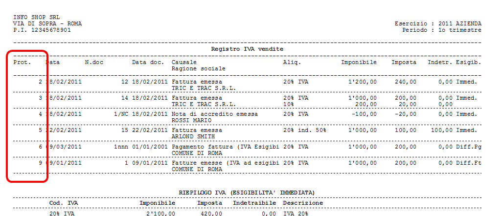 Protocollo registro IVA - Ready Pro - Manuale utente