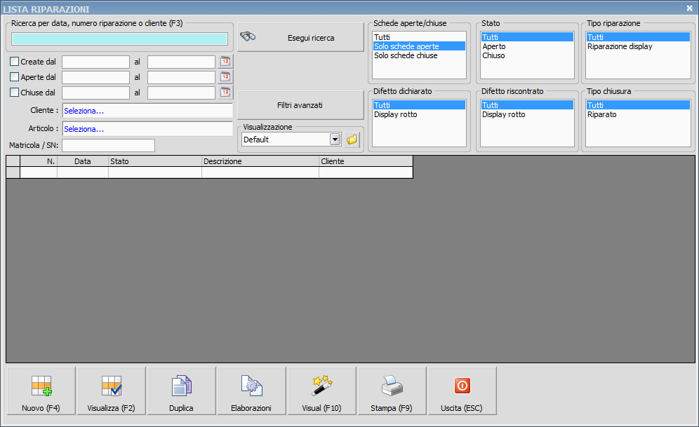 Riparazioni - Ready Pro - Manuale utente