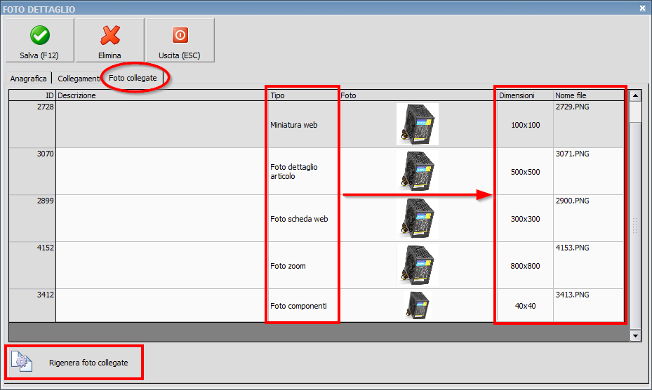 Scheda anagrafica foto - Ready Pro - Manuale utente