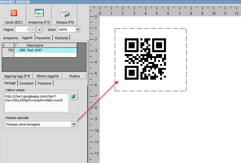 Stampa di codici QR Code - Ready Pro - Manuale utente