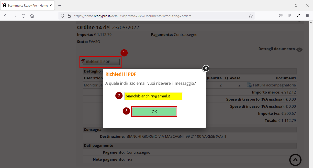 Abilita / Disabilita pulsante Richiedi il PDF - Ready Pro - Manuale utente