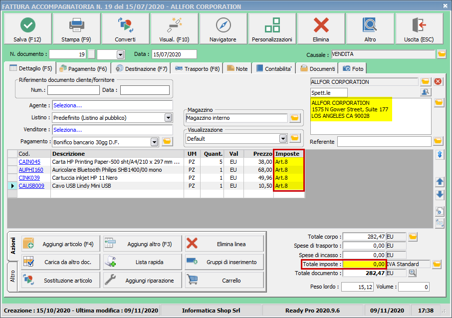 Associare una aliquota fissa ad una specifica anagrafica cliente ...