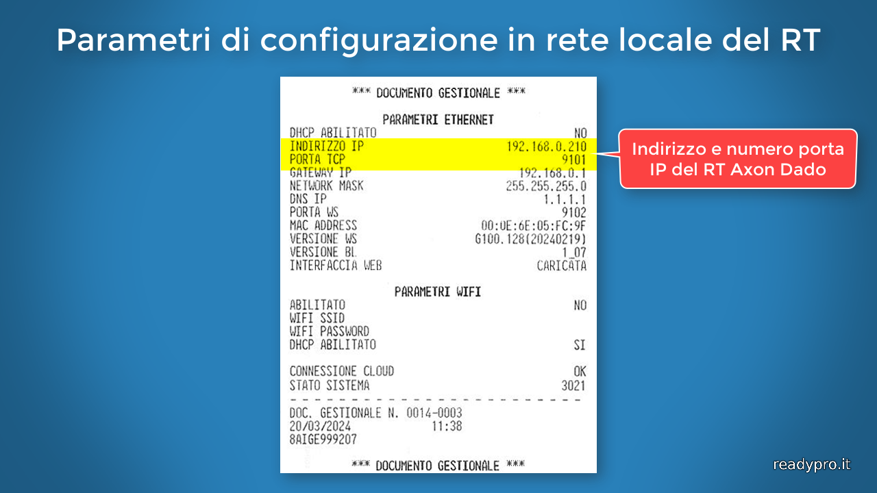 Axon Micrelec Dado RT30 (modalità RT) - Installazione - Ready Pro - Manuale utente