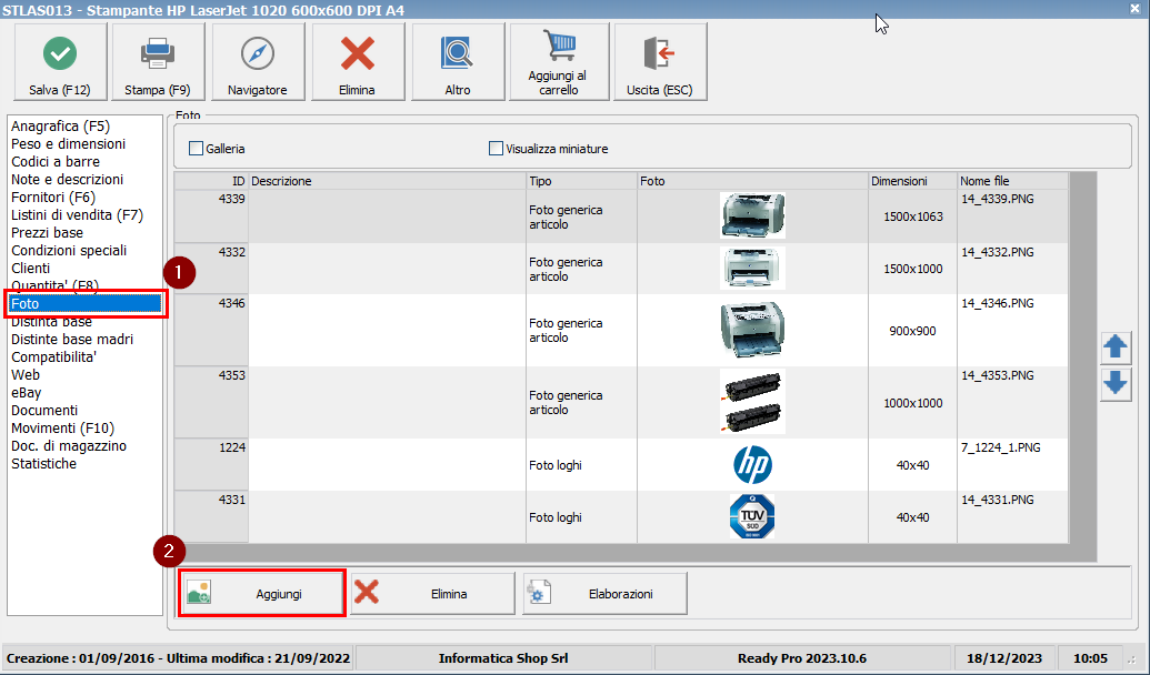 Creare una nuova anagrafica articolo - Ready Pro - Manuale utente