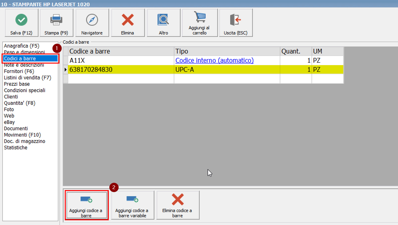 Creare una nuova anagrafica articolo - Ready Pro - Manuale utente