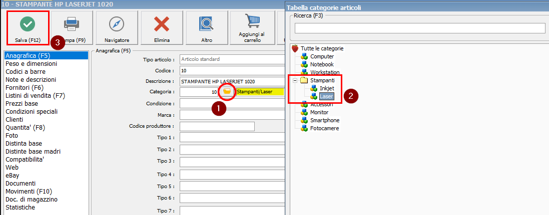 Creare una nuova anagrafica articolo - Ready Pro - Manuale utente