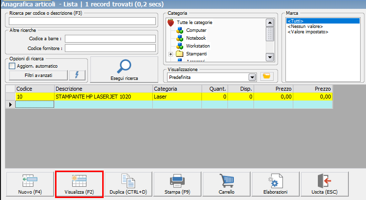 Creare una nuova anagrafica articolo - Ready Pro - Manuale utente