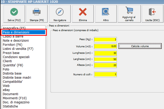 Creare una nuova anagrafica articolo - Ready Pro - Manuale utente
