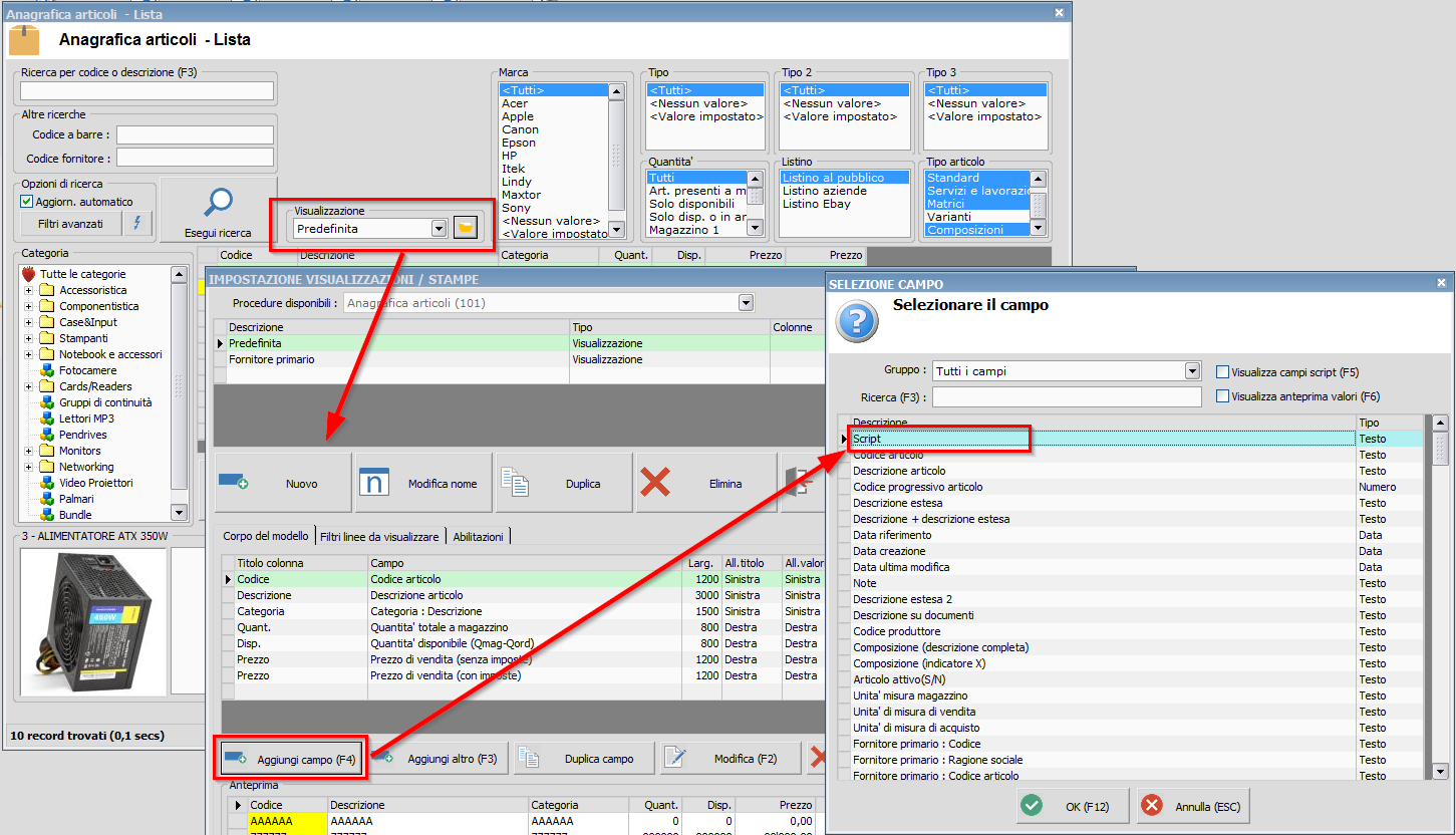Inserire un campo script su una visualizzazione - Ready Pro - Manuale ...