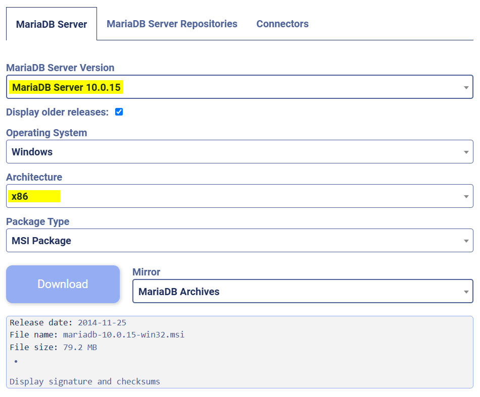 Installare il motore di database MariaDB - Ready Pro - Manuale utente