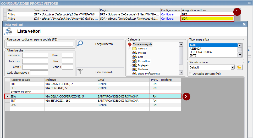 Installare i plugin vettori predefiniti BRT e SDA - Ready Pro - Manuale ...