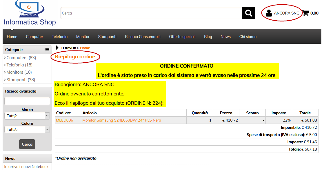Messaggi a video di conferma ordine e pagamento - Ready Pro - Manuale ...