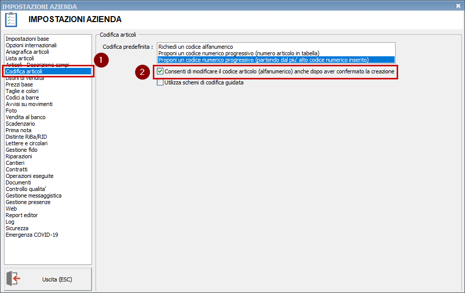Modificare il codice articolo dopo la creazione - Ready Pro - Manuale ...