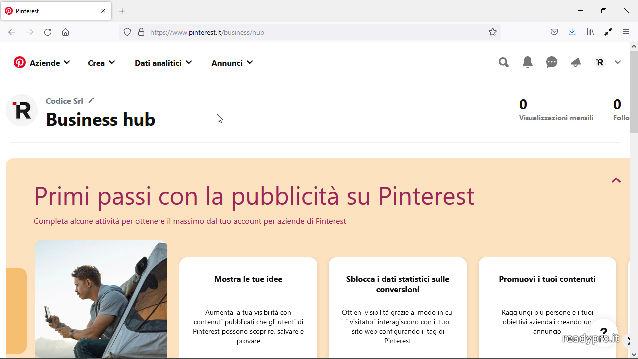 Plugin Pinterest - Ready Pro - Manuale utente