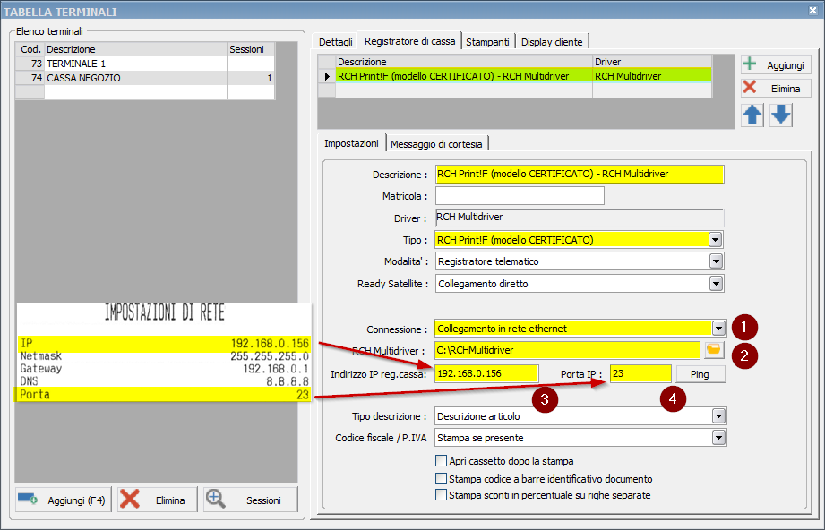 RCH Print! RT (modalita' RT) - Installazione con collegamento Ethernet ...